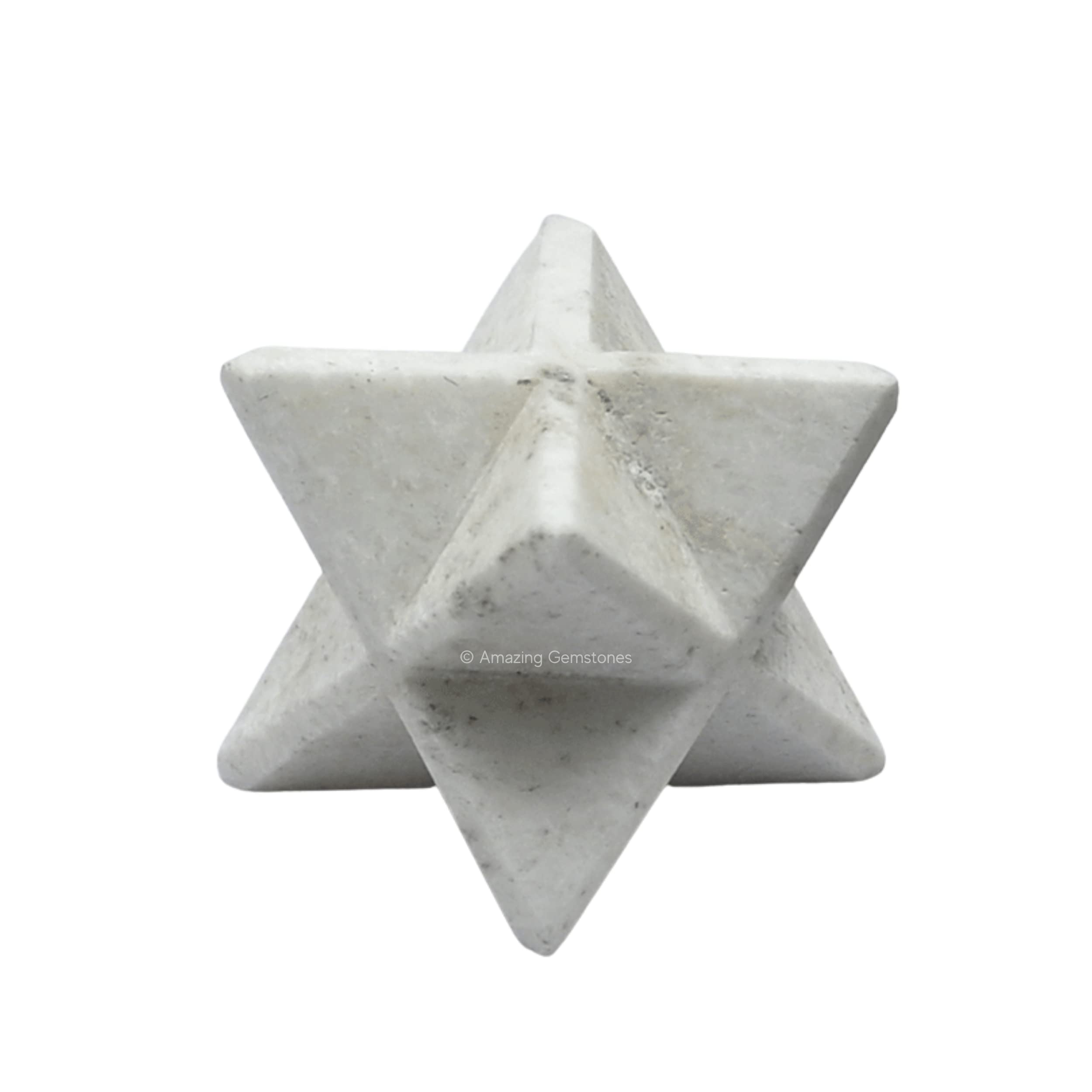 Snow Quartz Merkaba Crystal - 0.75" Inches 3d Metatrons Cube Crystal Merkaba