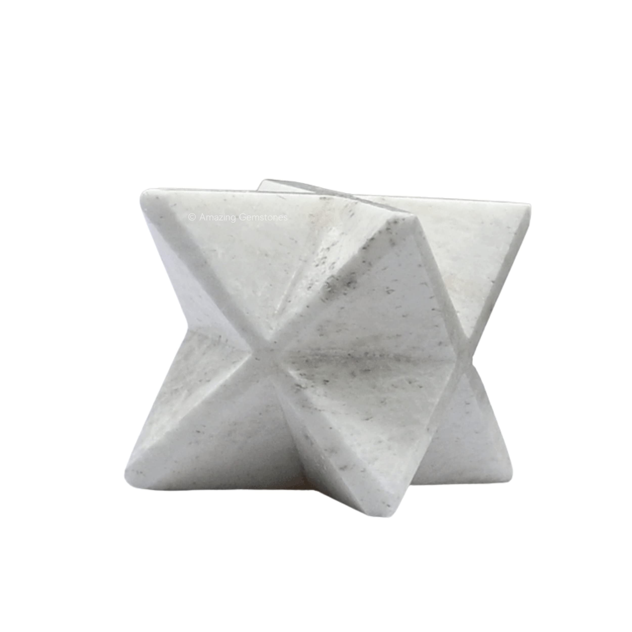 Snow Quartz Merkaba Crystal - 0.75" Inches 3d Metatrons Cube Crystal Merkaba