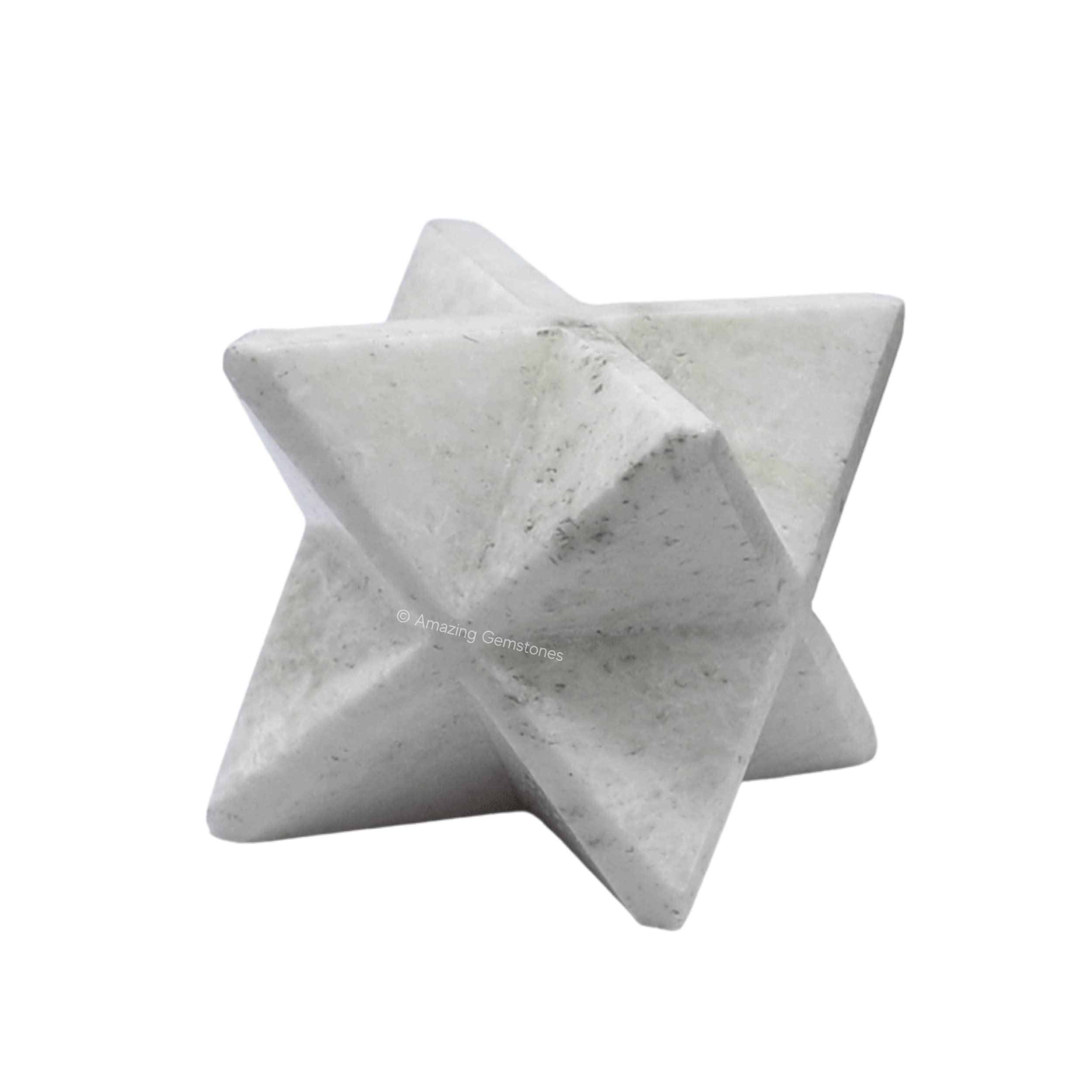 Snow Quartz Merkaba Crystal - 0.75" Inches 3d Metatrons Cube Crystal Merkaba