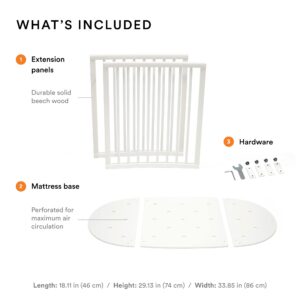 Stokke Sleepi Bed Extension, White - Convert Stokke Sleepi Mini Into Stokke Sleepi Bed - Extends Bed to 55.5” - Suitable for Children Up to 5 Years - Mattress Sold Separately