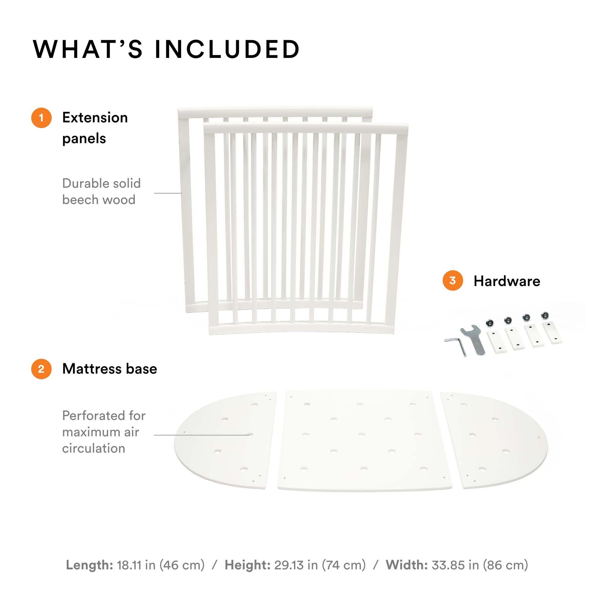 Stokke Sleepi Bed Extension, White - Convert Stokke Sleepi Mini Into Stokke Sleepi Bed - Extends Bed to 55.5” - Suitable for Children Up to 5 Years - Mattress Sold Separately