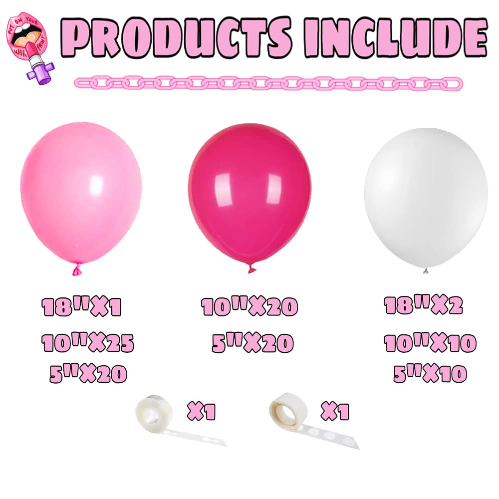 Pink Princess Balloon Garland Arch Kit Pink Girl Princess Theme Party Decoration Balloon Garland Set for Wedding Girl Birthday Kids Baby Shower Birthday Party Decorations (pink)