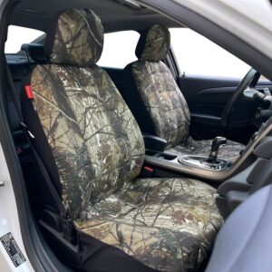 canvas seat covers for toyota tacoma double/crew cab sr sr5 trd sport interior accessories 2007-2023, universal car pickup truck cotton hunting camouflage protector, airbag compatible