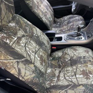 Canvas Seat Covers for Toyota Tacoma Double/Crew Cab SR SR5 TRD Sport Interior Accessories 2007-2023, Universal Car Pickup Truck Cotton Hunting Camouflage Protector, Airbag Compatible