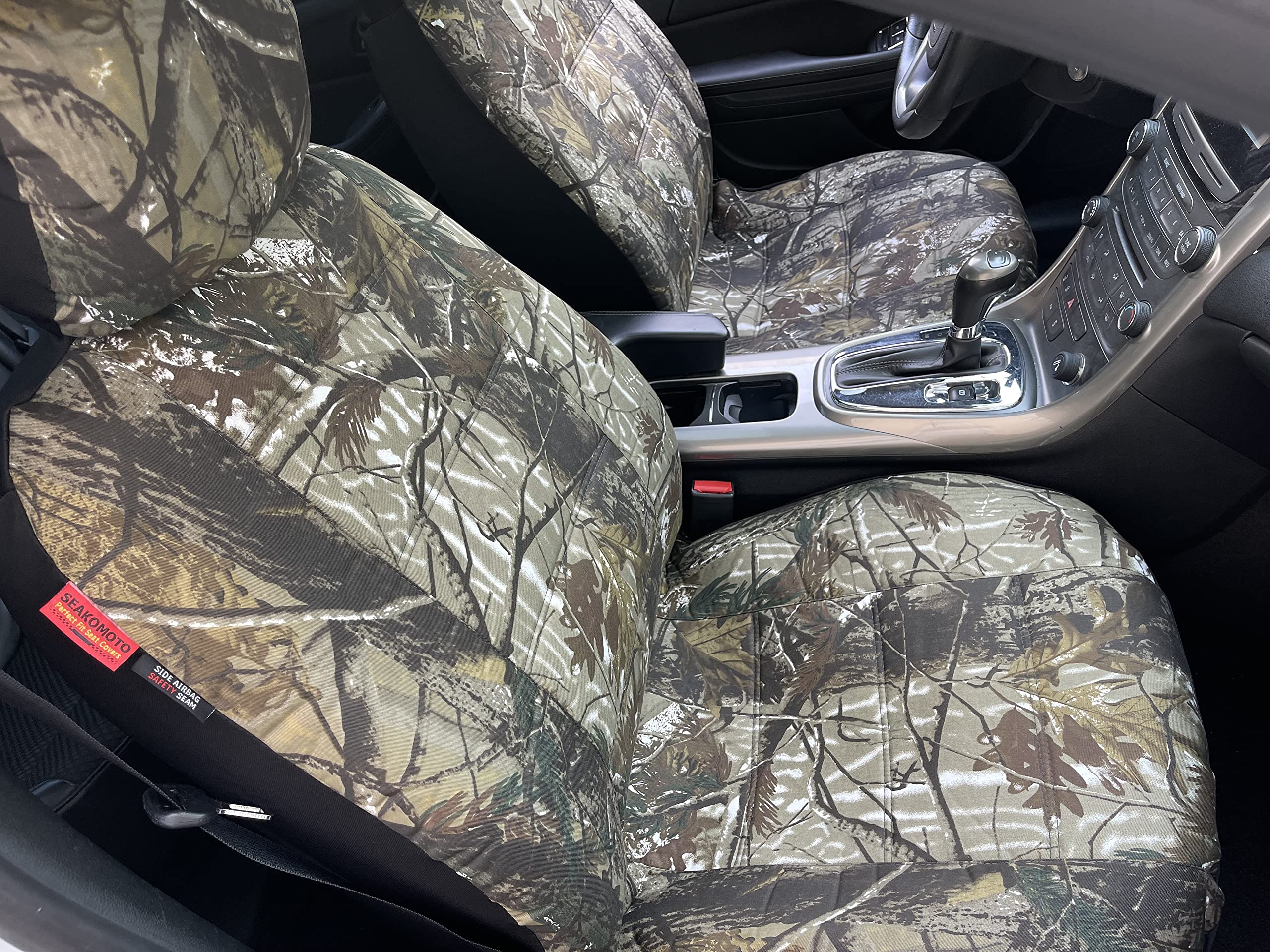 Canvas Seat Covers for Toyota Tacoma Double/Crew Cab SR SR5 TRD Sport Interior Accessories 2007-2023, Universal Car Pickup Truck Cotton Hunting Camouflage Protector, Airbag Compatible