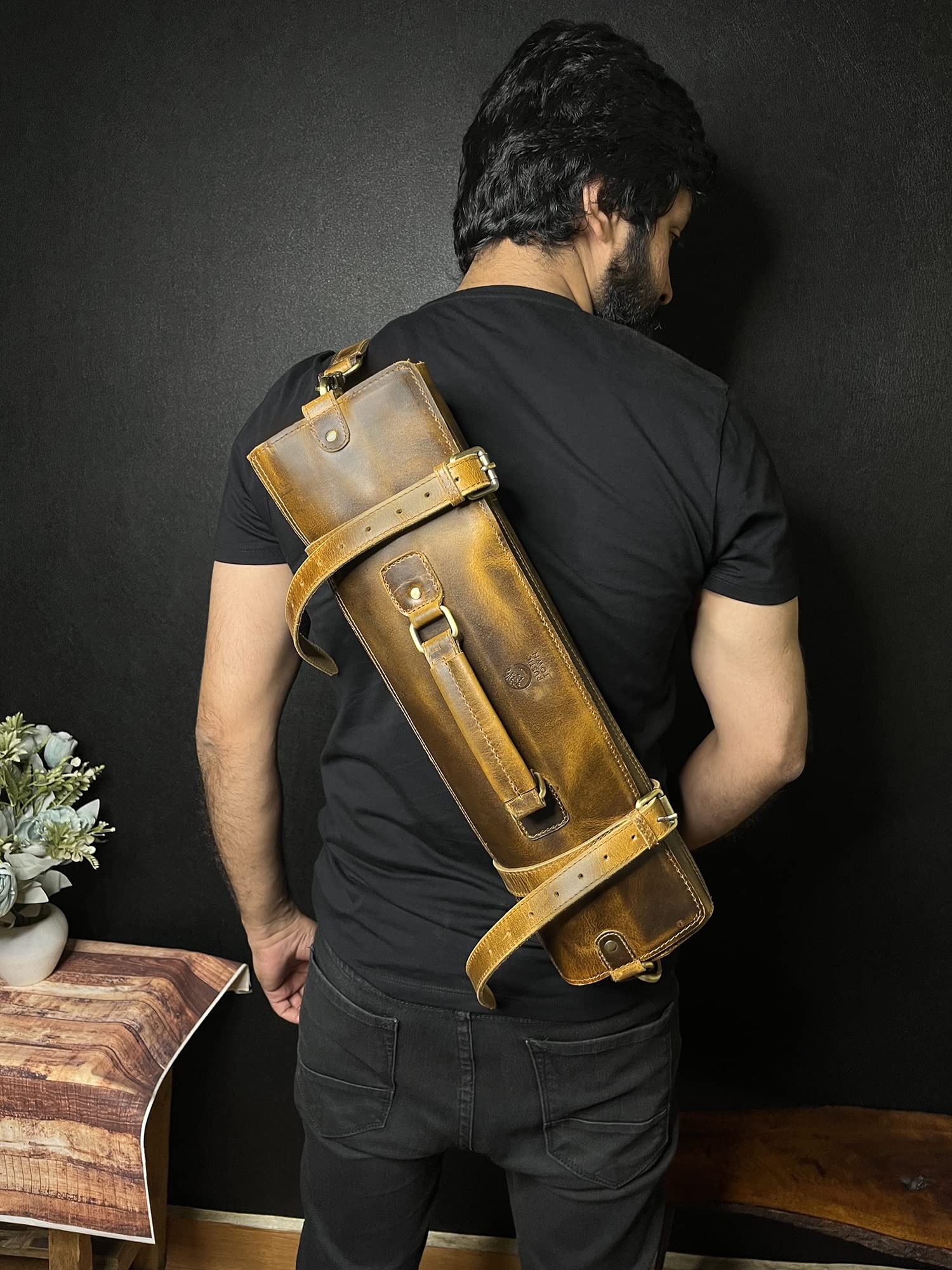 RUSTIC TOWN Leather Knife Roll & Leather Journal - A Perfect Combo for Chefs