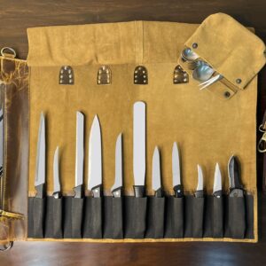 RUSTIC TOWN Leather Knife Roll & Leather Journal - A Perfect Combo for Chefs