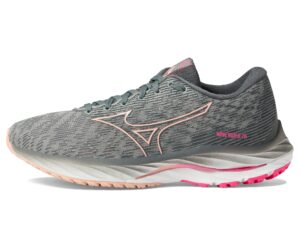 mizuno wave rider 26 project zero ultimate grey/peach bud women's 10 b (m)