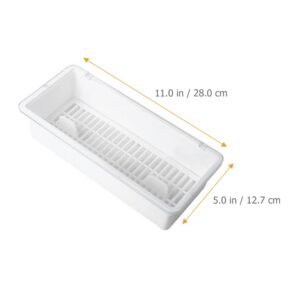 Cabilock Box Chopsticks Box Drain Box Flatware Tray Chopsticks Metal Cutlery Case Containers with Lids Kitchen Drawer Organizer Spoon Tray Straw White Kitchenware Pp Household