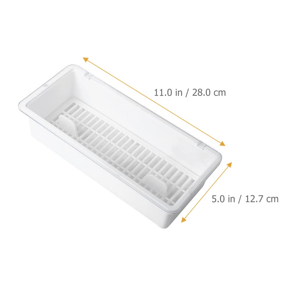 Cabilock Box Chopsticks Box Drain Box Flatware Tray Chopsticks Metal Cutlery Case Containers with Lids Kitchen Drawer Organizer Spoon Tray Straw White Kitchenware Pp Household