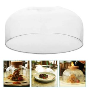 NUOBESTY Glass Cloche Dome Cover Infuser Cover Display Dome Dessert Cake Display Cover Clear Food Cover for Smoker Infusion Plates Accessory