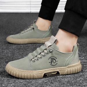 Walking Shoes for Women Fashion Solid Color Non Slip Flat Canvas Shoes Casual Lace-up Sneakers Outdoor Low Top Running Shoes 8.5