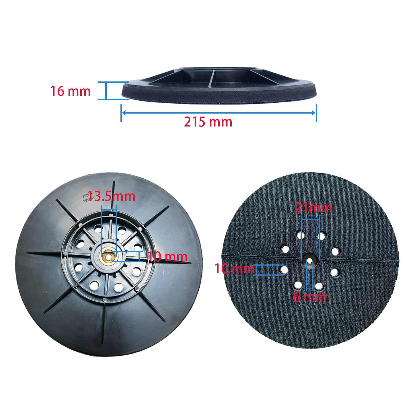 9 Inch 8 Hole Drywall Sanding Pad for Drywall Sander, Replacement Backing Pad Used with Hook and Loop Grinding Polishing Sanding Disc