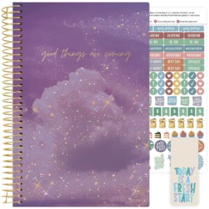 bloom daily planners 2023-2024 academic year day planner (july 2023 - july 2024) - 5.5” x 8.25” - weekly/monthly agenda organizer book with stickers & bookmark - good things are coming