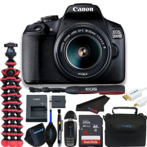 canon eos 2000d / rebel t7 digital slr camera body w/ef-s 18-55mm f/3.5-5.6 lens 3 lens dslr kit + pixibytes basic bundle (international bundle) (renewed)