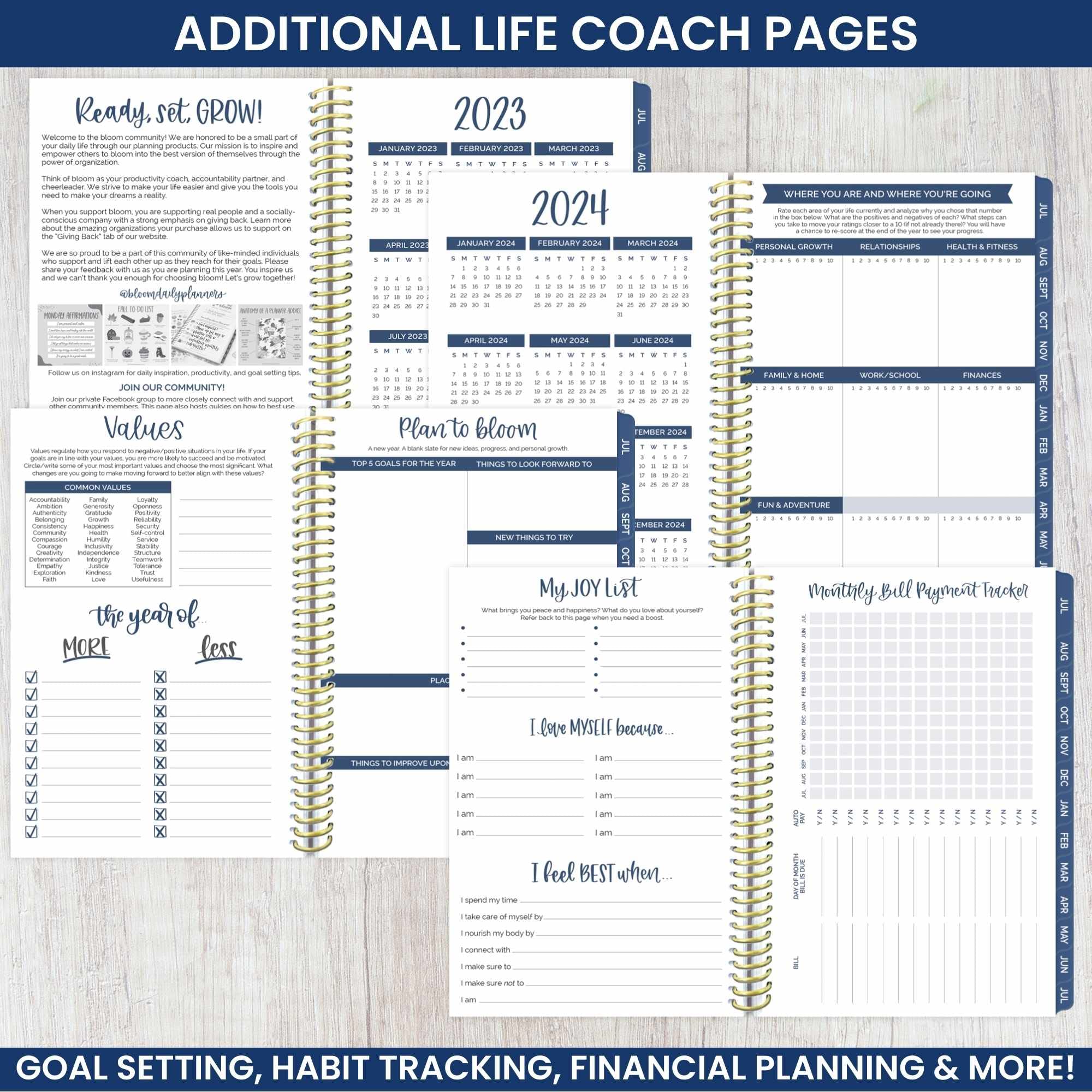 bloom daily planners 2023-2024 Academic Year Day Planner (July 2023 - July 2024) - 5.5” x 8.25” - Weekly/Monthly Agenda Organizer Book with Stickers & Bookmark - Be Kind