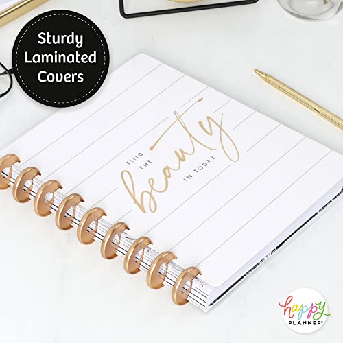 Happy Planner 2023 Daily Planner and Calendar, 12-Month Daily, Weekly, and Monthly Planner, Jan. 2023–Dec. 2023, Vertical Layout, Gold & Black Theme, Classic Size, 7 Inches by 9 1/4 Inches