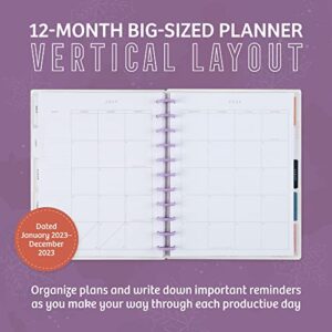 Happy Planner 2023 Daily Planner and Calendar, 12-Month Daily, Weekly, and Monthly Planner, January 2023–December 2023, Vertical Planner, Happy + Mod Theme, Big Size, 8 1/2 Inches by 11 Inches