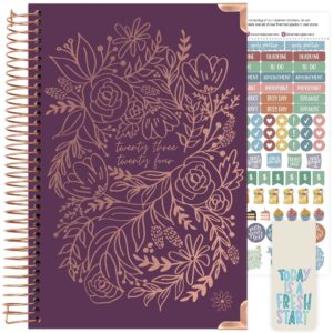 hardcover bloom daily planners 2023-2024 academic year day planner (july 2023 - july 2024) - passion/goal organizer - monthly & weekly inspirational agenda book - 5.5" x 8.25" - gold bees