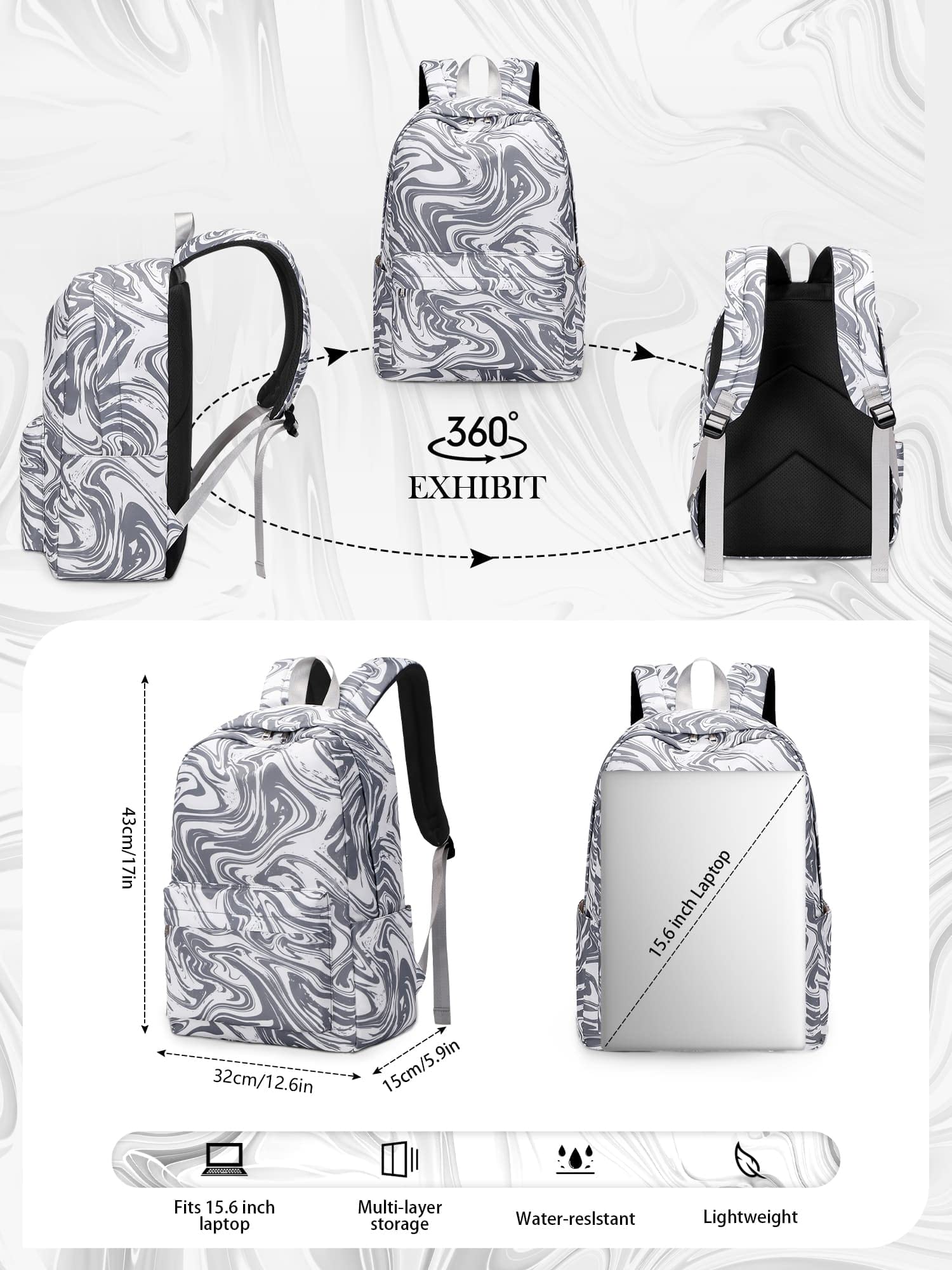 Tpeohan Grey Small Kids Backpack Boys Backpacks for Middle School Bags for Girls Line