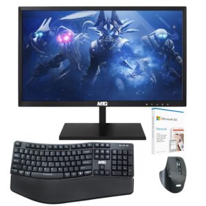 all in one desktop computer, techmagnet cheetah 6, intel core i5 6th gen 2.5 ghz, 8gb ddr3, 120gb ssd, 27 inch led monitor, mtg wireless ergonomic keyboard mouse, office 365, win10 pro (renewed)