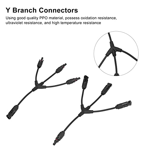 Hilitand Y Branch Connectors Adapters DC 30A 1000V 3 to 1 Male Female Branch Connectors for Parallel Solar Panel Cable