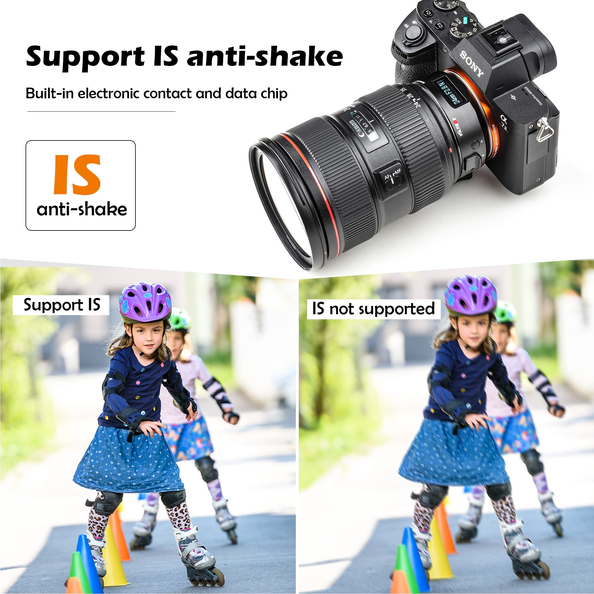 EF-E 5th Lens Adapter, VILTROX Auto-Focus EF to E5 Mount Lens Adapter Ring Lens Converter Control Ring Compatible with Canon EF/EF-S Lens to Sony E Mount Camera A7/A7R/A7S/A7M/A6500/A6400/A6000