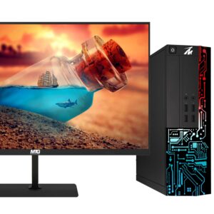 Computer Desktop PC, Intel Core i5, TechMagnet Siwa 8, 16GB RAM, 128 GB Boot + 2TB HDD, New MTG 24 Inch Monitor, MTG Wireless Keyboard Mouse, WiFi, Win 11 Home (Renewed)