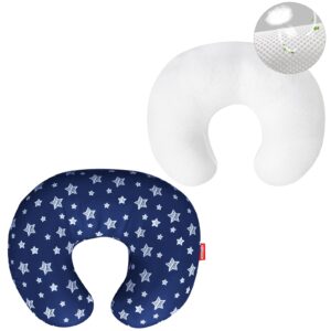 nursing pillow cover navy for baby boys, breastfeeding nursing pillow slipcovers super soft, navy star and nursing pillows for breastfeeding and positioner breathable, 3d air mesh breastfeeding pillow