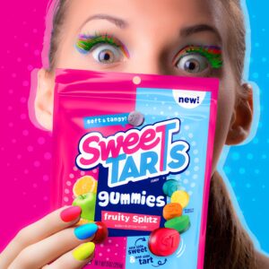 SweeTARTS Gummy Fruity Splitz Candy, 9 Ounce Resealable Bag