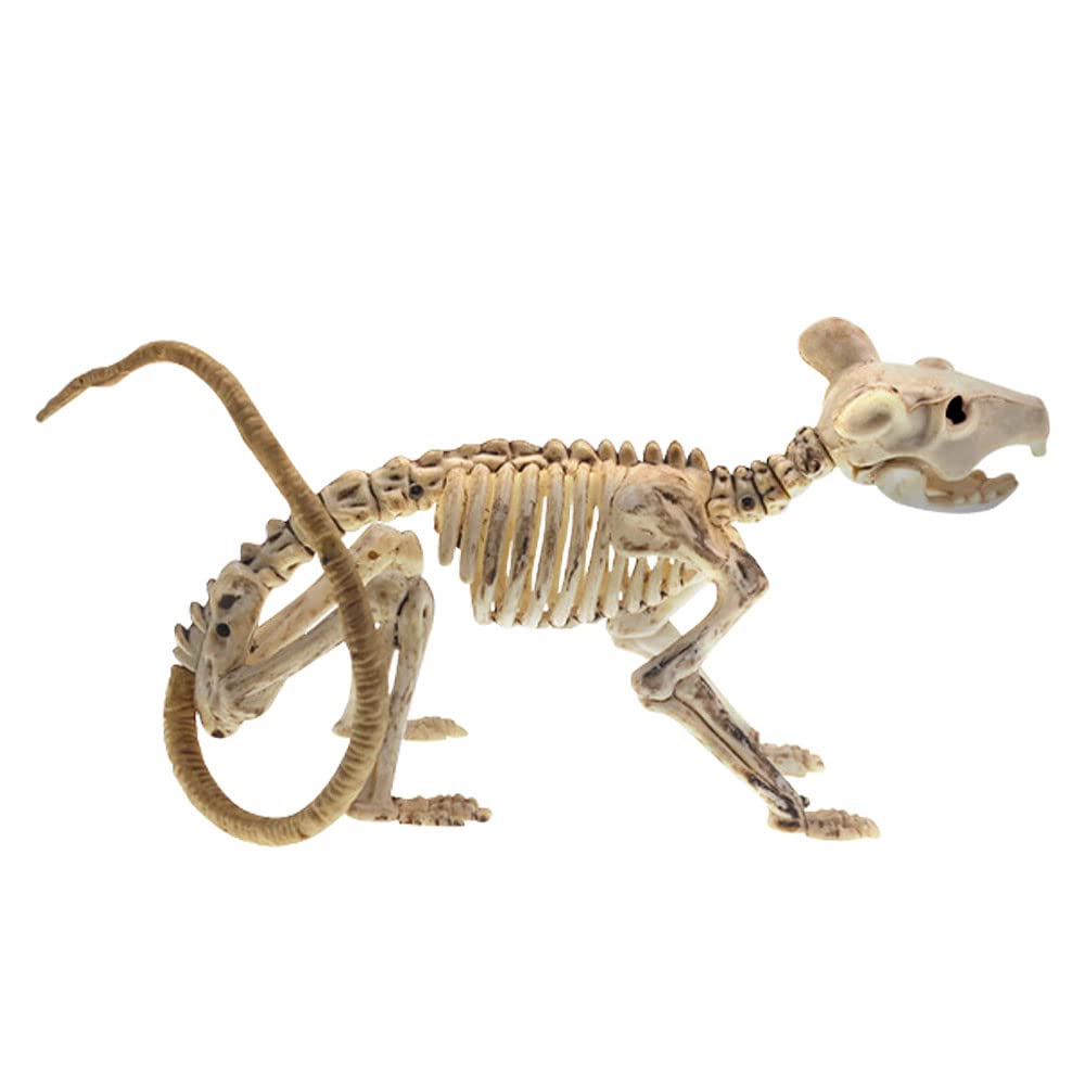 Medou Halloween Rat Skeletons,Rat Skeleton for Halloween Decorations, Weather Resistant Yard Decorations w Bendable Tails and Movable Jaws,Great Prop for Party Decor (Rat)