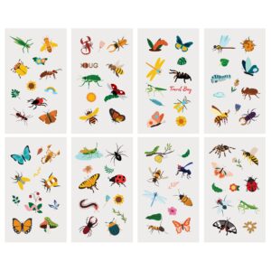 24 Sheets Bug Temporary Tattoos, Birthday Decorations Insect Bees Beetles Bug Party Favors