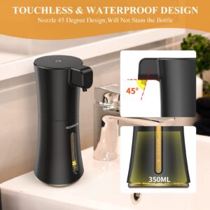 PRESMIISUN Automatic Foam Touchless Auto Foaming Dispenser Black,Foaming Auto Battery Operated 350ml/12Oz Touch Free Foam Soap Dispensers (Black)