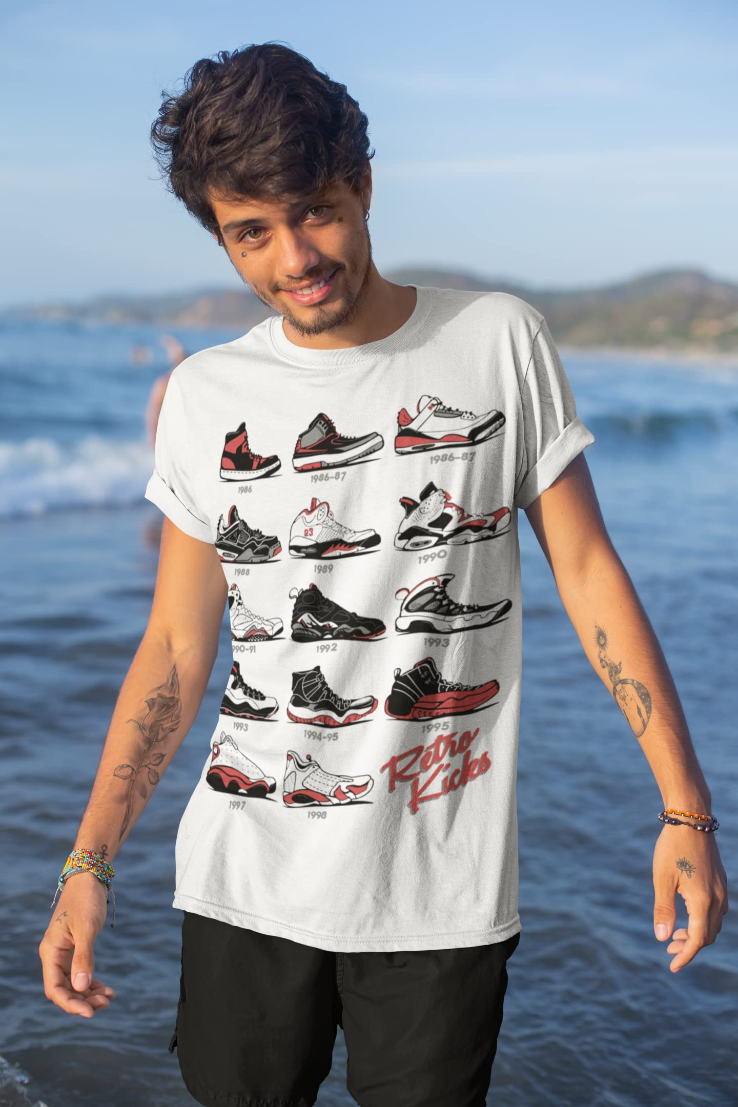 Jordan Retro Sneakers Image T Shirt to Match Jordans, Tee to Match Jordan 1 2 3 4 5 6 11 12 13 Gift for Jordan Black