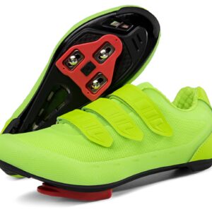 Mens Womens Indoor Cycling Shoes Compatible with Peloton Bike Shoes Cycling Shoes with Delta Cleats Clip Outdoor Pedal SPD Road Bike Shoes,Green