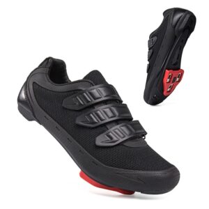 Mens Womens Indoor Cycling Shoes Compatible with Peloton Bike Shoes Cycling Shoes with Delta Cleats Clip Outdoor Pedal SPD Road Bike Shoes,Black