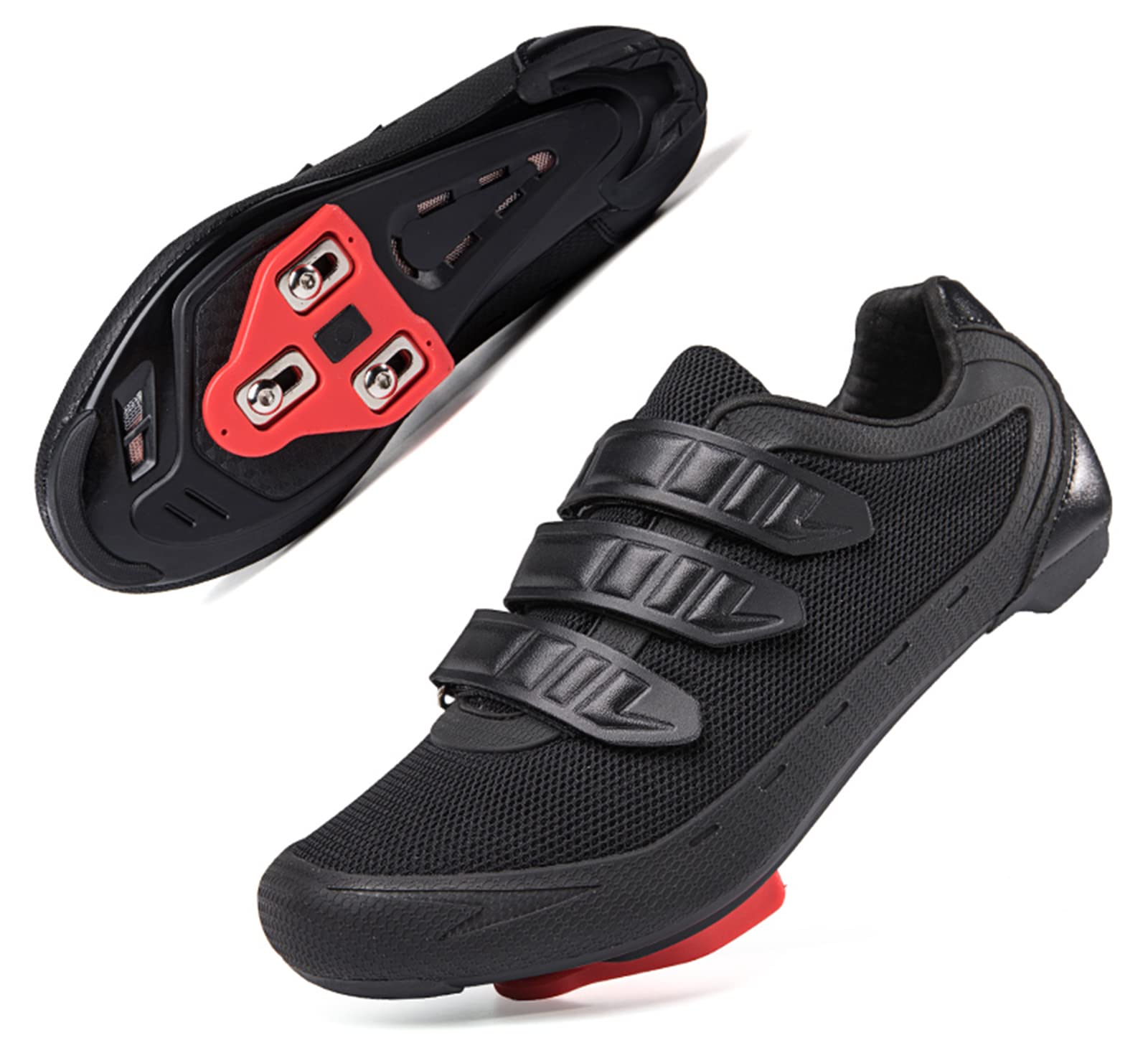 Mens Womens Indoor Cycling Shoes Compatible with Peloton Bike Shoes Cycling Shoes with Delta Cleats Clip Outdoor Pedal SPD Road Bike Shoes,Black