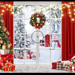 CHAIYA 7X5FT Winter Snow Christmas Trees Backdrop for Photography and Family Party - New Year Celebration Background