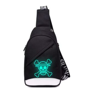 luminous sling bag, shoulder backpack chest pack multipurpose crossbody daypack waterproof travel bag,skull