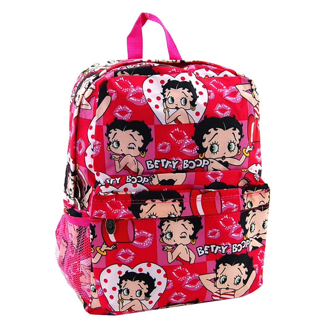 Betty Boop Microfiber Large Backpack with 16 Inches Height (Pink)