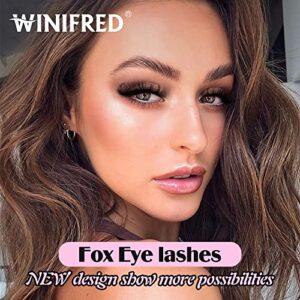 Russian Strip Lashes Cat Eye Lashes Extension Fox Eye Faux Mink Lash Natural Look 20MM Eyelashes Fluffy D Curly Volume Wispy Pack 7 Pairs Fake Eyelash by Winifred