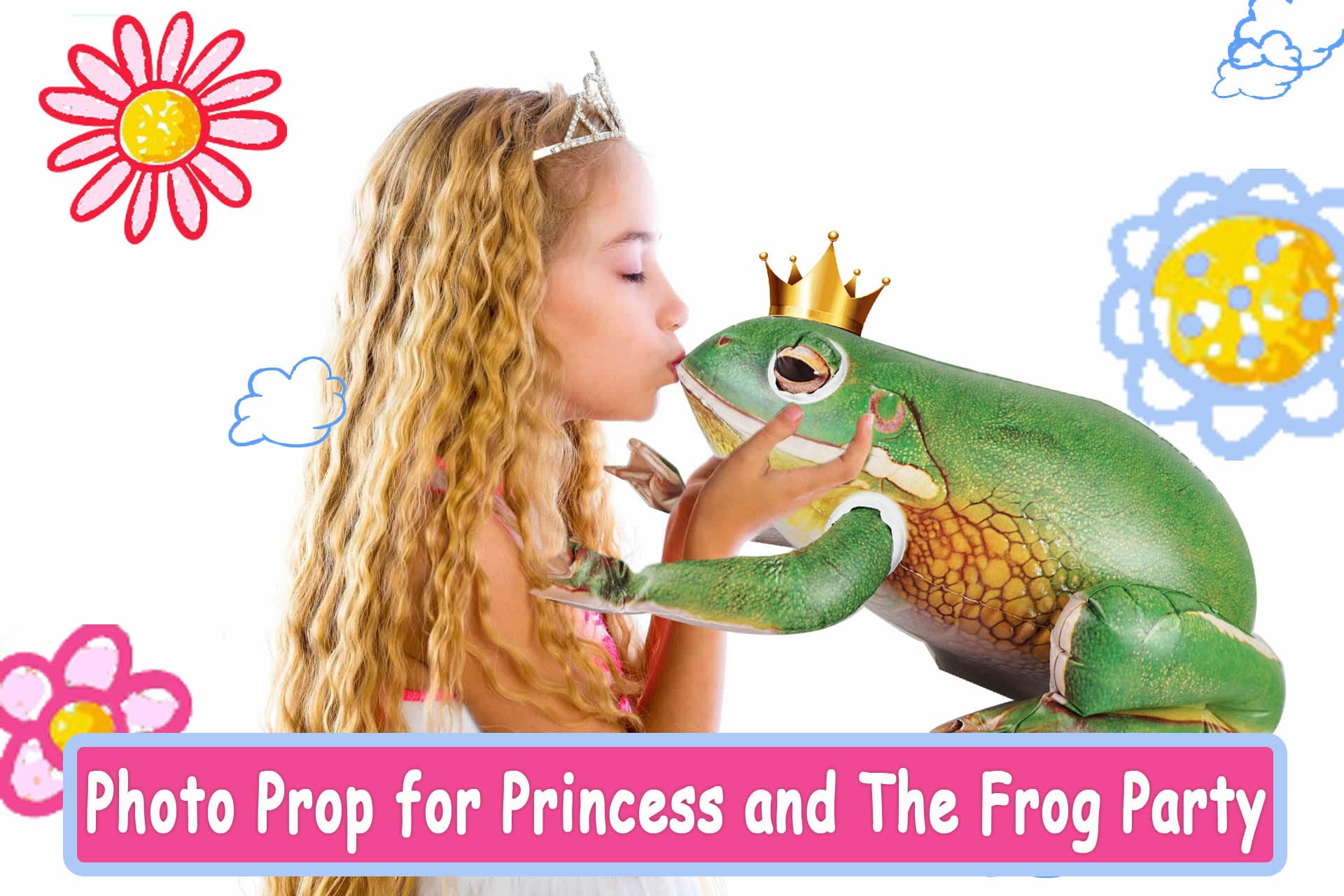 ZQ Inflatable Frog Party Decorations Frog Birthday Party Supplies, Perfect for Princess Tiana Party, Also Jumbo Frog Pranks for Adults Kids