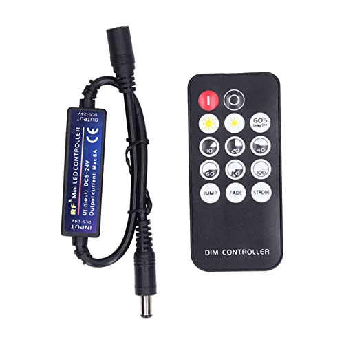 FTVOGUE LED Dimmer Controller, LED Controller 5V - 24VDC, Dimmer Controller, Mini RF Dimmer Controller for TV Table, Counter, Night Table, Plug In Switches, Controller