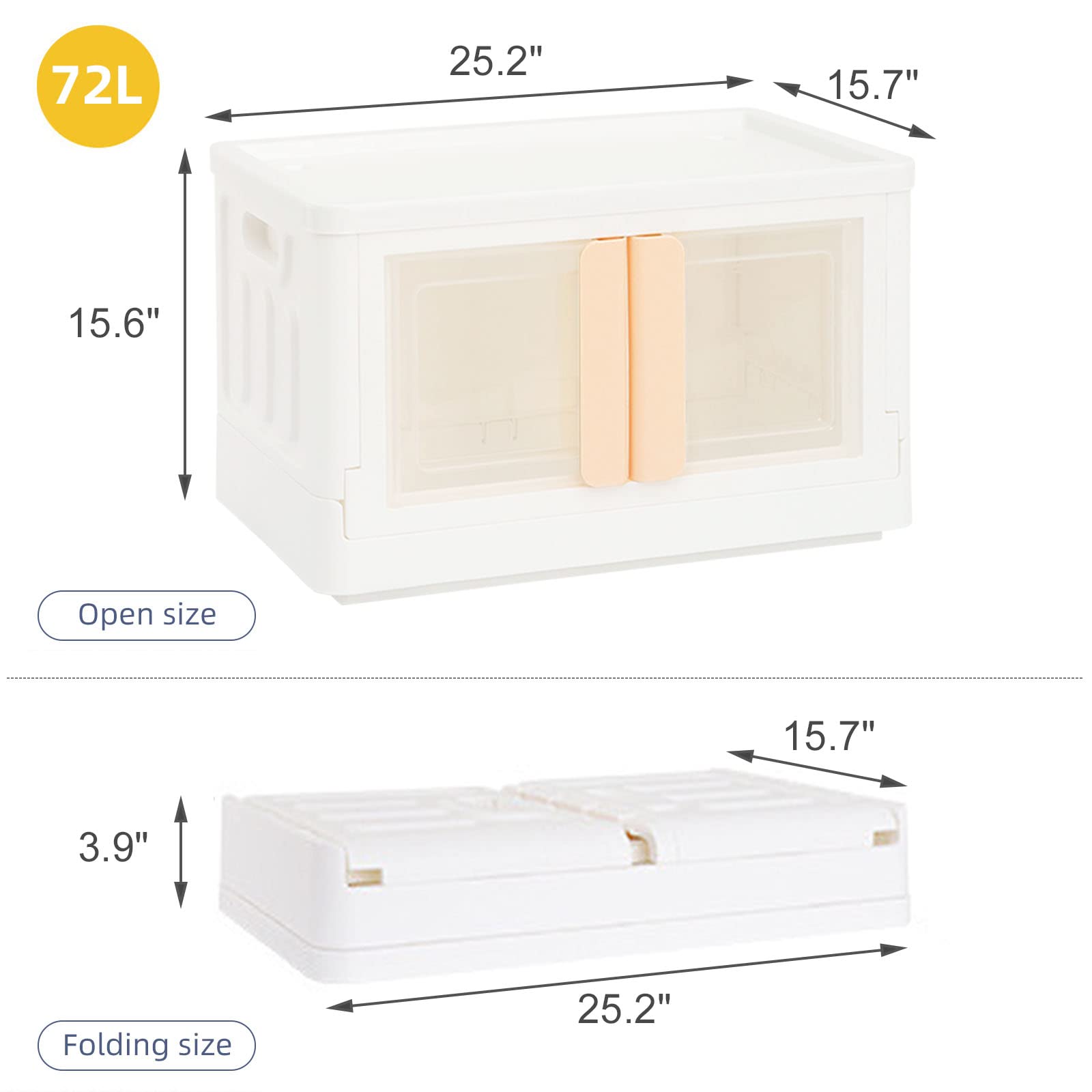 Storage Cabinet Plastic-76Qt/19Gal Baby Clothes Organization and Storage White Stackable Toy Storage with Lids, Collapsible Storage Box with Wheels Plastic Containers Storage Bins