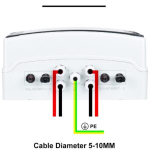 DIHOOL PV Solar Combiner Box for Solar Panels, 2 String 25 Amp IP65 Box DC500V 50A Miniature Circuit Breakers