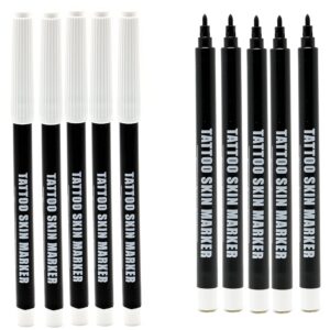 element tattoo supply - purple bold tip tattoo stencil skin marker pen thin line disposable dot lines microblading body piercing 5 markers