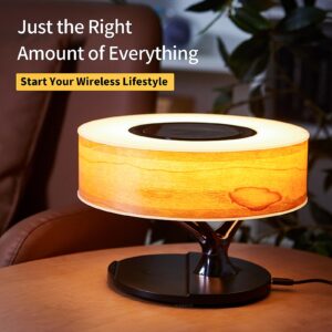 AMPULLA Tree of Aura Smart Bedside Lamp Table Lamp with Wireless Charge and Bluetooth Speaker Dimmable Nightstand Lamp for Bedroom