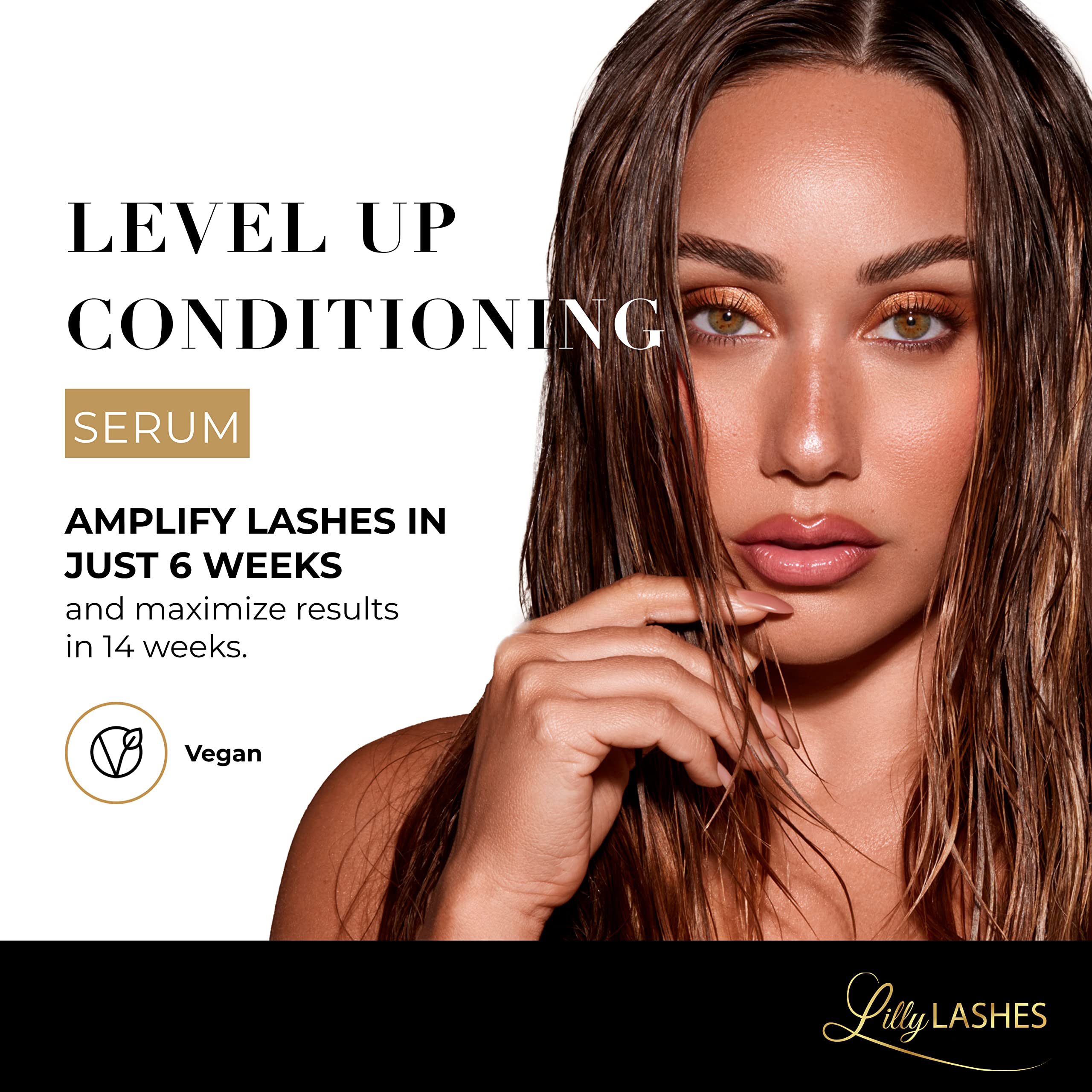 Lilly Lashes Level Up Conditioning Lash Serum, Eyelash Serum, Eyelash Serum for Fuller Natural Lashes, Non Irritating Lash Serum and Eyebrow Serum, Lash Therapy