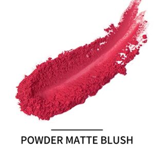 Boobeen Powder Blush Matte Blush, Highly Pigmented Beauty Cream Blush Palette for Create A Natural Cheek Flushed Look, Rich Colors