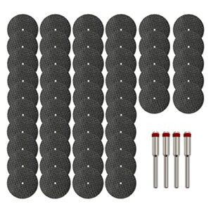 50pcs rotary tool cut off wheels 1-1/4'' fiberglass reinforced cutting wheel discs with 4pcs mandrels rotary tool accessories for cutting metal, wood, stone